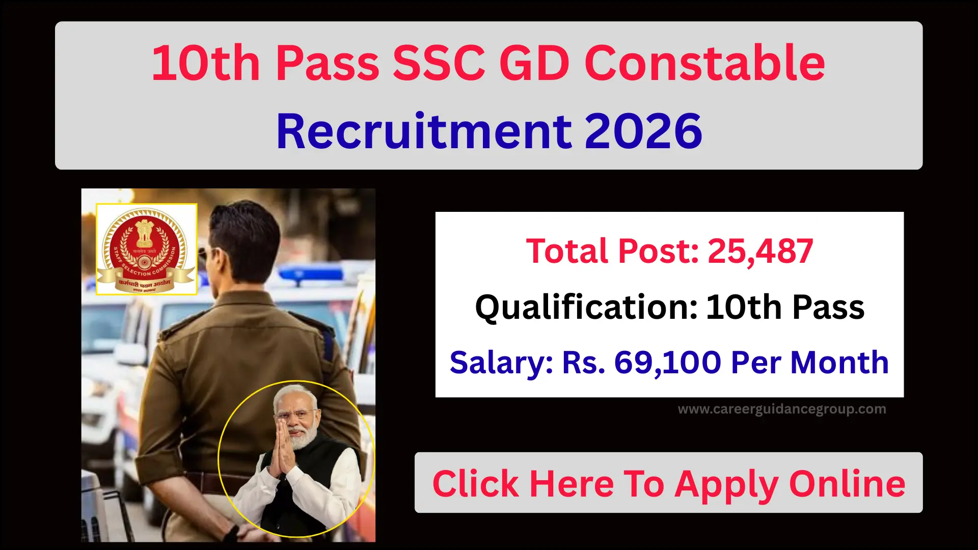 SSC GD Constable Recruitment 2026 – 25487 Jobs Apply Online